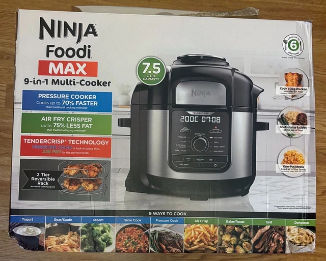 NINJA FOODI MAX 9-in-1 Multi-Cooker [OP500UK] Air Fryer, 7.5Lb - Grade ...