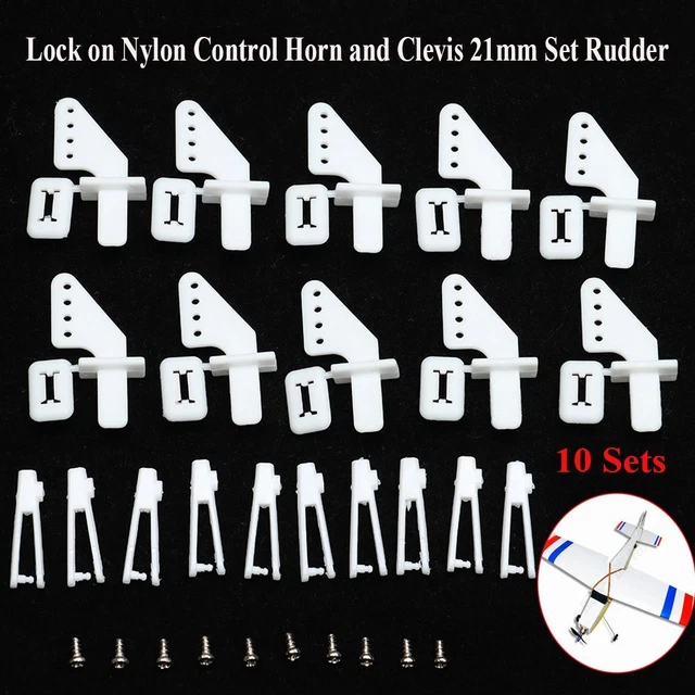 AIRPLANE RUDDER SERVO Ailerons Clevis Set Medium Lock Control Horn ...