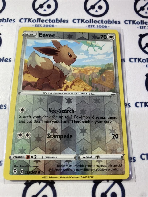 EEVEE REVERSE HOLO #125/203 Pokémon Card Evolving Skies EUR 2,53 - PicClick FR