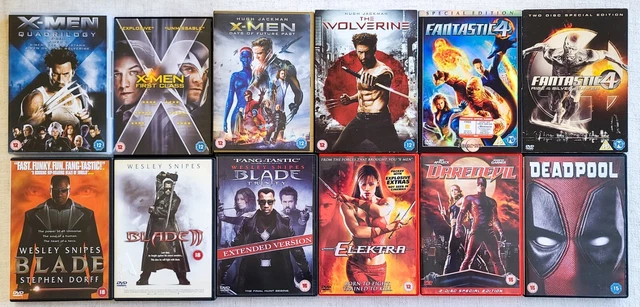 FOX MARVEL DVD Bundle - Deadpool & Wolverine, Blade, Elektra, XMen ...