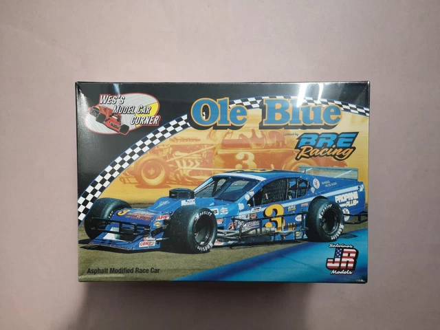 2023 OLE BLUE BRE Racing Asphalt Modified Race Car SalvinosJR 1:25 neu ...