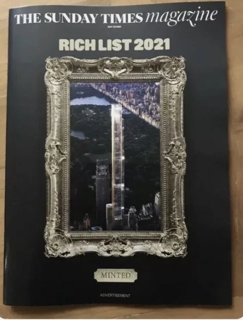 SUNDAY TIMES MAGAZINE Rich List 2021 Wealth UK Royals Dua Lipa Marcus ...