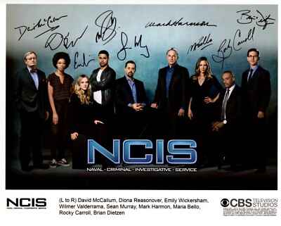 PHOTO ORIGINALE SIGNATURE preprint du CAST de la série télé NCIS 20X25 ...