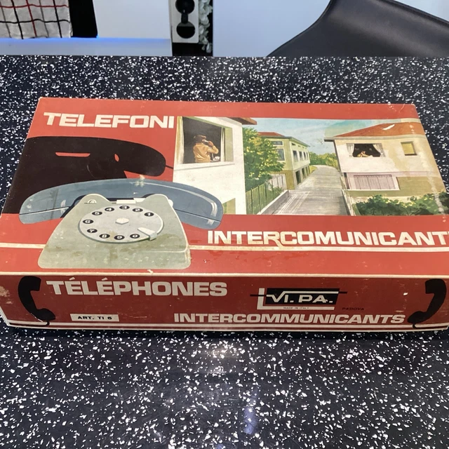 VINTAGE RED TELEPHONE Intercom Set Italian made VIPA Boxed Mint £40.00 ...