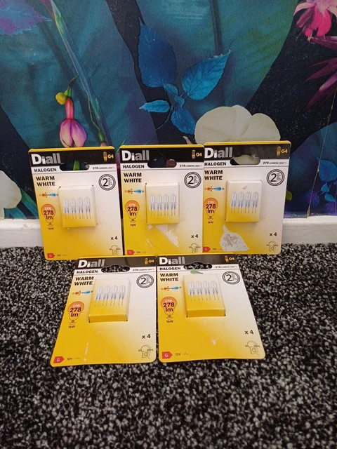 DIALL 20X G4 HALOGEN Warm White 27w 278 Lumen 16w BULBS ( BULK BUY ...