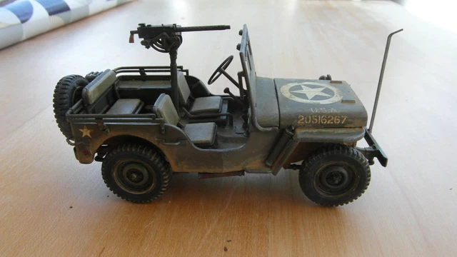 1:35 WW2 US Army Willys Jeep gut gebaut & bemalt mit etwas Verwitterung ...