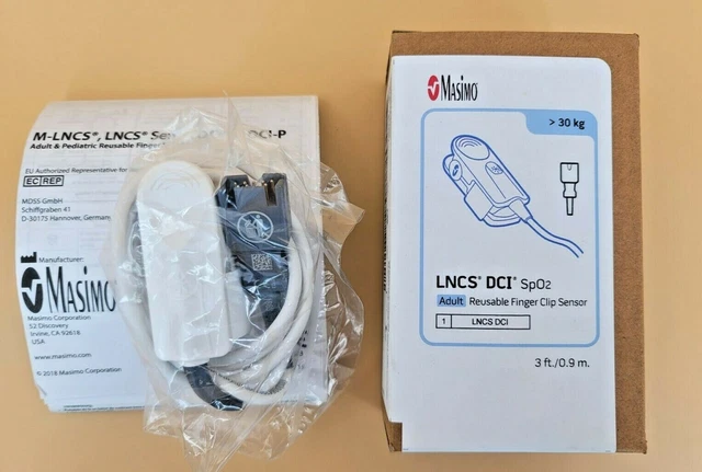 MASIMO SET LNCS DCI SpO2 Adult Reusable Finger Clip Sensor 1863 - Brand ...
