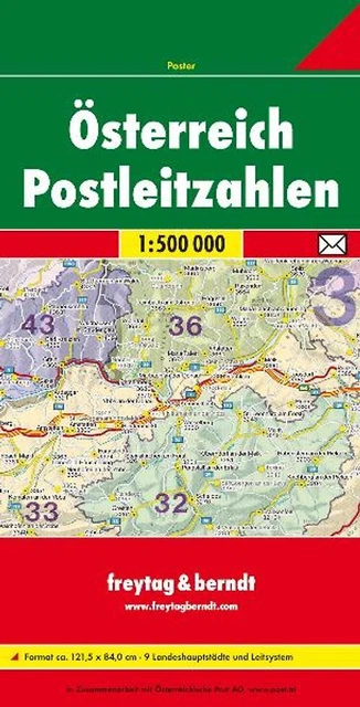 POSTLEITZAHLEN ÖSTERREICH GEFALTET. 1:500.000 EUR 3,42 - PicClick DE