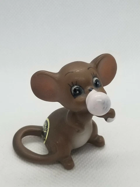 VINTAGE JOSEF ORIGINAL Blowing Bubbles Gum Mouse Figurines, Made in ...