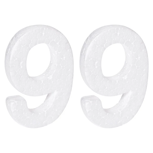 ESPUMA NÚMEROS 9 Número EPS Blanco Poliestireno Número 100mm Paquete de ...