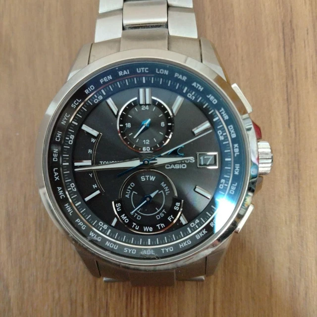 CASIO OCEANUS OCW-T2500 Titanium Black Dial Solar Men's Watch Metal ...