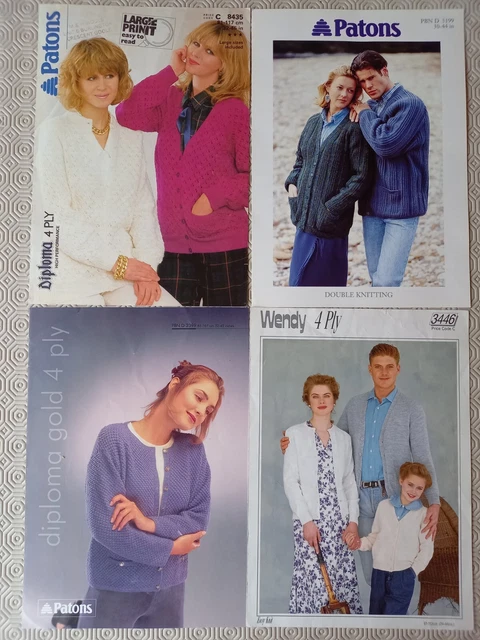 VINTAGE ORIGINAL KNITTING Patterns x 4. Patons x 3 and Wendy x 1 £8.00 ...