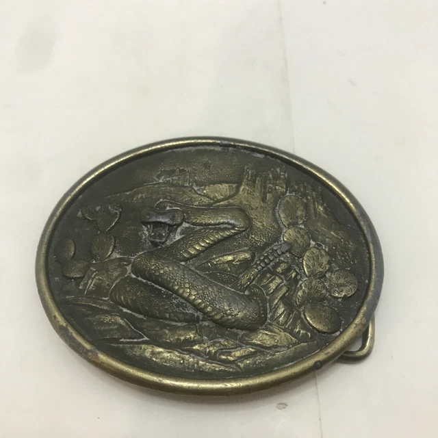 VINTAGE KOLEACO COBRA Snake Belt Buckle 3D design Embossed Damaged For ...