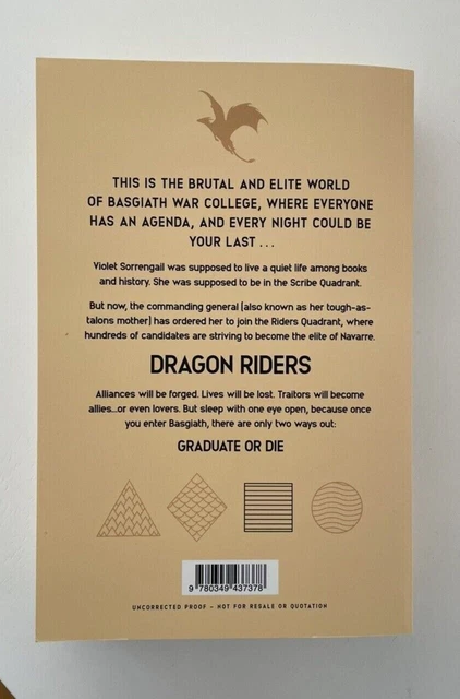 FOURTH WING BY Rebecca Yarros Scribe Quadrant ARC Proof *NEW* $3,250.00 ...