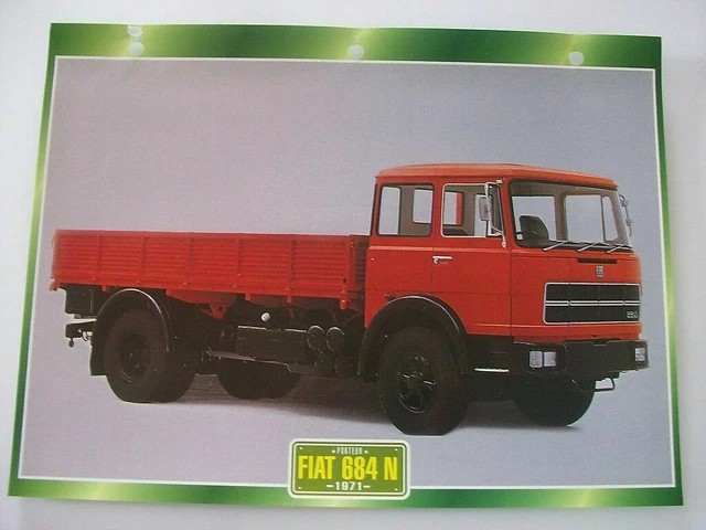 CARTE FICHE CAMION Porteur Fiat 684 N 1971 EUR 2,50 - PicClick FR