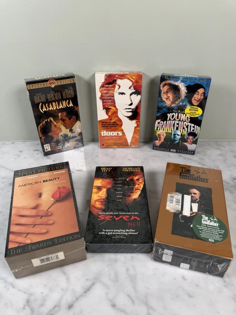 SEALED VHS MOVIE Lot 6 Classic Films Godfather Casablanca Seven ...