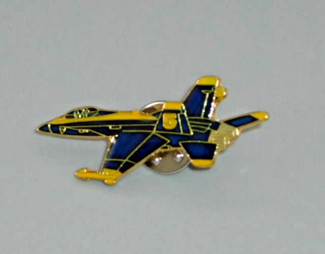 US NAVY BLUE ANGELS F18 HORNET # 5 Lead Solo Hat Pin Lapel Airshow ...