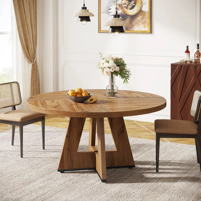 TRIBESIGNS ROUND DINING Table Kitchen Table, 120 cm Dining Room Tables ...