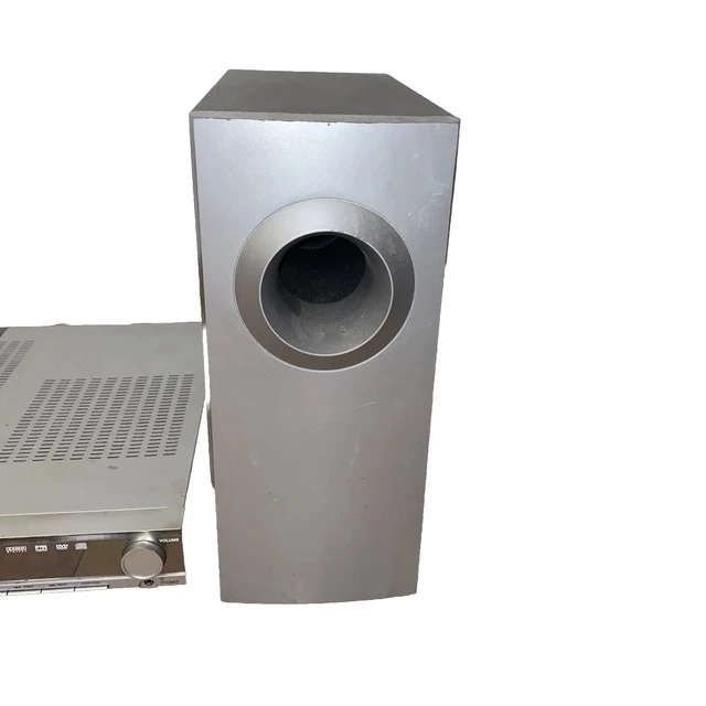 5.0 SURROUND SOUND Speakers Silver Finish Home Cinema Hi-Fi Theatre ...