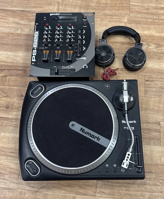 NUMARK TT1625 DIRECT Drive Turntable With Gemini PS-626 Pro 2 Mixer ...