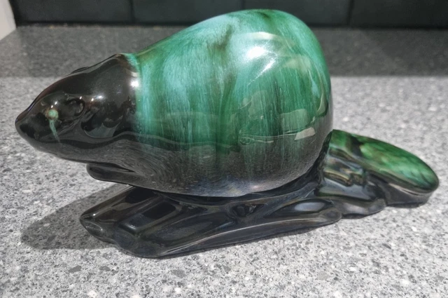 RARE CANADIAN BLUE Mountain Pottery Beaver Ceramic Glaze Ornament EUR ...