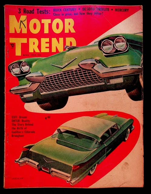 VINTAGE CAR MAGAZINE Motor Trend April 1955 Classic Cars Buick Century ...