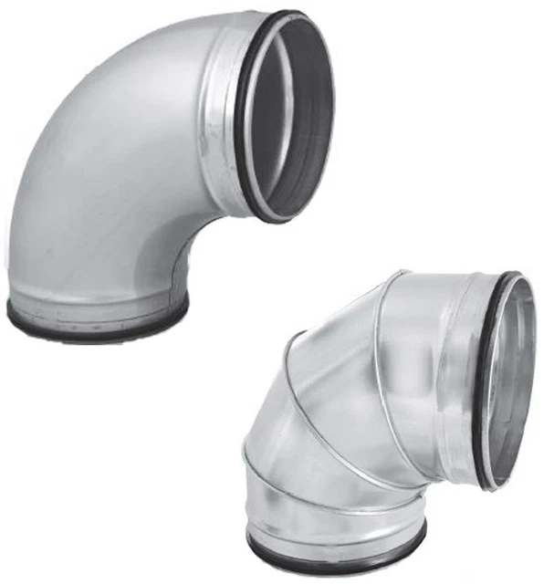 BOGEN 90° MIT Lippendichtung Lüftungsrohr Abluftrohr Aluflexrohr Wickelfalzrohr EUR 7,90 ...