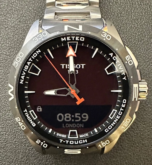 TISSOT T-TOUCH CONNECT Solar Titanium, all original boxes and manuals £ ...