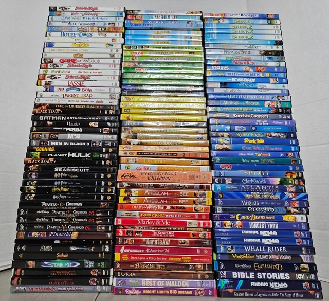 WHOLESALE LOT 100+ DVDs Kids & Family Children's Baby Pixar Disney Sesame Potter $30.42 ...