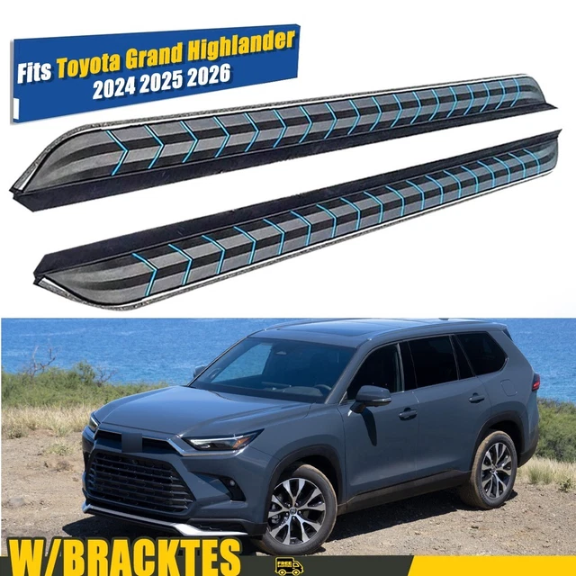 FITS TOYOTA GRAND Highlander 2024 2025 2026 Running Boards Side Step ...