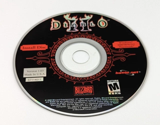 DIABLO II 2 Video Game PC CD-ROM Blizzard DISCS ONLY NO KEY $14.99 ...