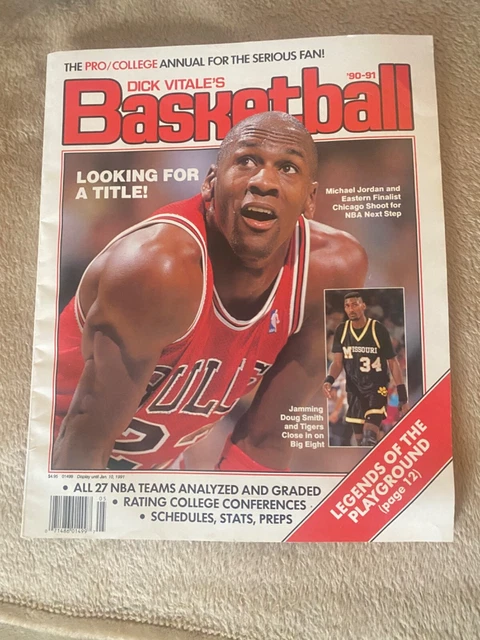 RARE COUVERTURE DICK Vitale's Basketball Magazine 1990-91 Michael ...