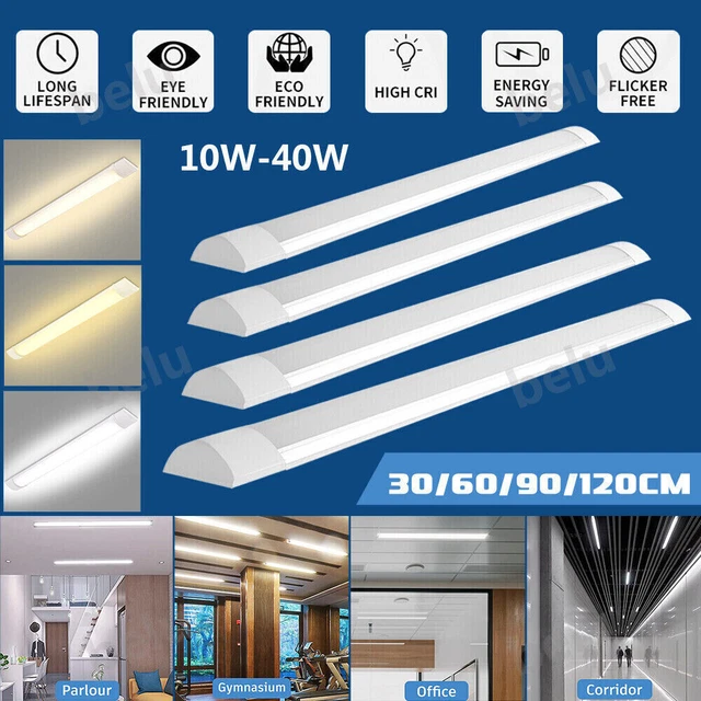 1FT-4FT LED BATTEN Tube Light Shop Lights Workbench Garage Ceiling Lamp ...