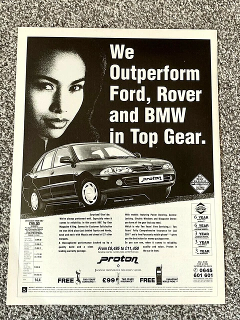 RARE COLLECTABLE VINTAGE 1995 Magazine Advert Picture Proton Car Ad 90 ...