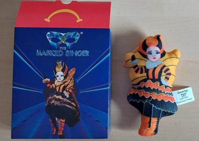 2 X MCDONALDS " THE MASKED SINGER QUEEN BEE & SNOW LEOPARD SOFT PLUSH ...