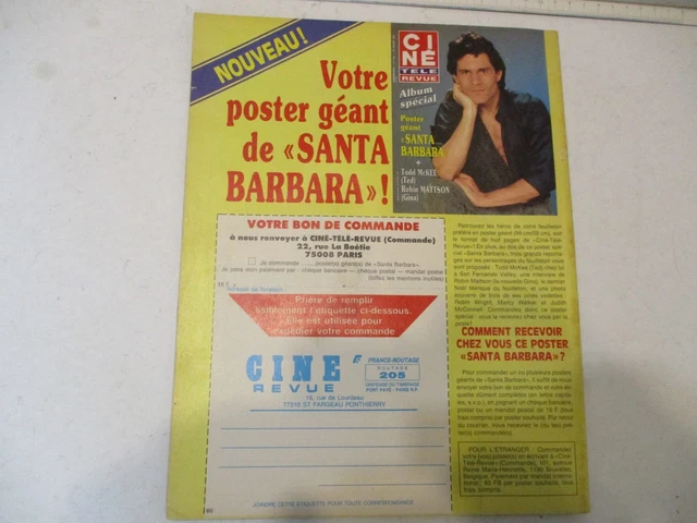 CINE REVUE N°5 Du2Fevrier 1989 Florent PAGNY POSTER michael PARE Texas ...