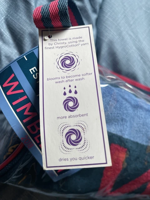 WIMBLEDON LADIES CHAMPIONSHIPS Towel 2018 + Bag, New With Tag, Christy ...