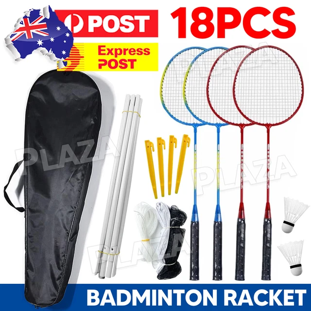 PROFESSIONAL BADMINTON RACQUET Set 4 Player Racket Shuttlecock Net Bag ...