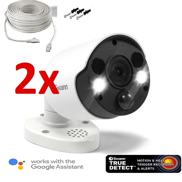 2X SWANN 5MP Thermal Sensing Spotlight Bullet IP Security Camera - NHD ...