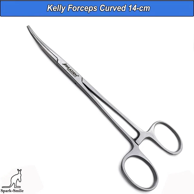SURGICAL KELLY LOCKING Artery Toothed Clamps 14cm Forceps Curve Jaws ...