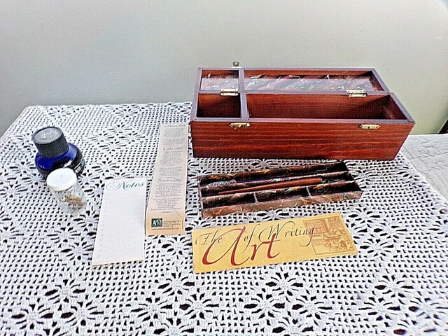 VINTAGE WRITING NECESSITY - Wooden Calligraphy Box - The Art of Writing ...