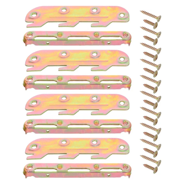 WOOD BED RAIL Hook Plate Universal Headboard Brackets Frame Mounting £ ...