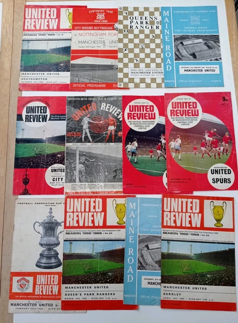 MANCHESTER UNITED OFFICIAL Match Day Programme Bundle 1960s, 70s, 80s ...