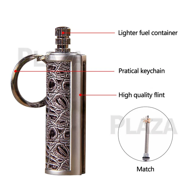 FIRE STARTER LIGHTER Waterproof Flint Match Metal Keychain Camping ...