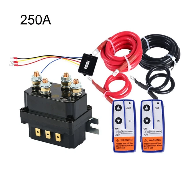 POWERFUL 250A/500A 12V Winch Electromagnetic Contactor Kit with ...