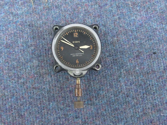 ANTIQUE WW2 US Air Force Cockpit Clock By Roth Brothers Aircraft ...