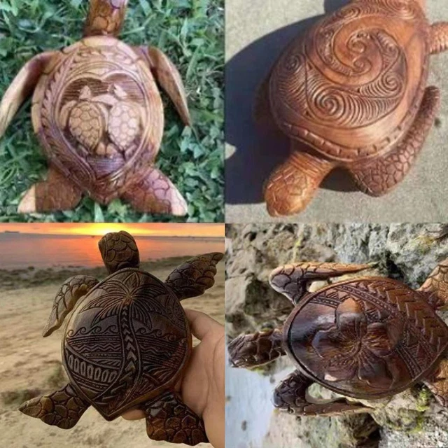 TURTLES RESIN STATUE Wooden Hand Carved Turtle Hand Carved Sculptures ...