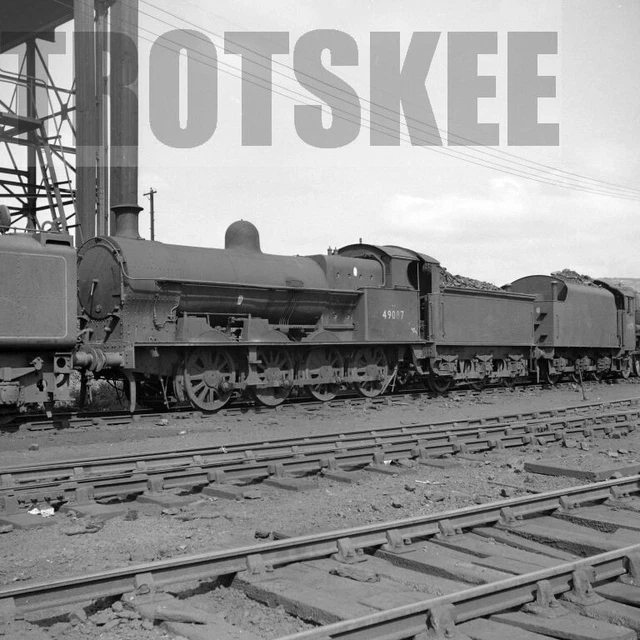 LARGER NEGATIVE BR British Railways Steam Loco 49087 Class 2 Carnforth ...