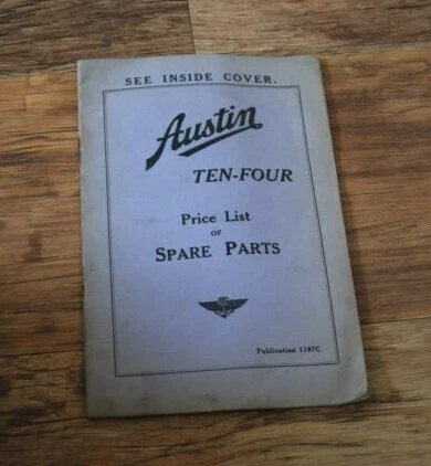 AUSTIN TEN-FOUR PRICE List Of Spare Parts £12.99 - PicClick UK