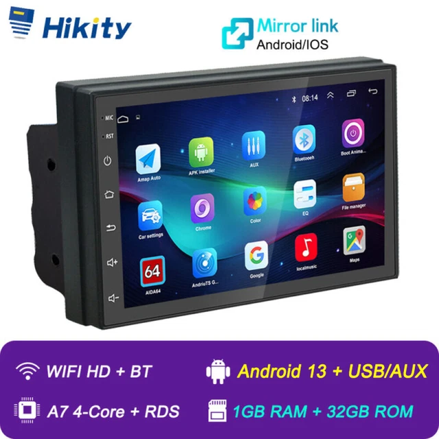 7& ANDROID 13 Autoradio 2 DIN Navi mit GPS Navigation WiFi FM Bluetooth USB 32GB EUR 53,99 ...